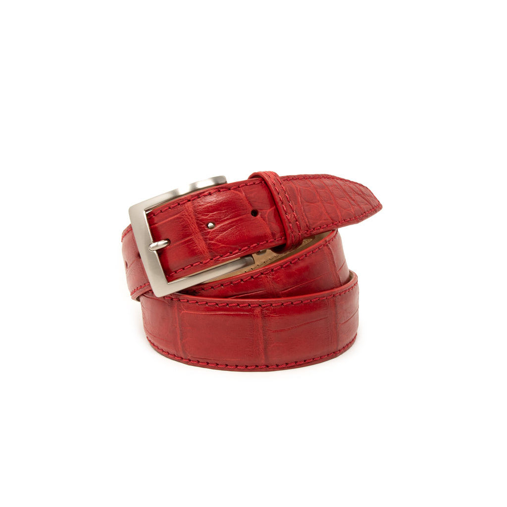 Genuine American Matte Alligator - Red - 40mm